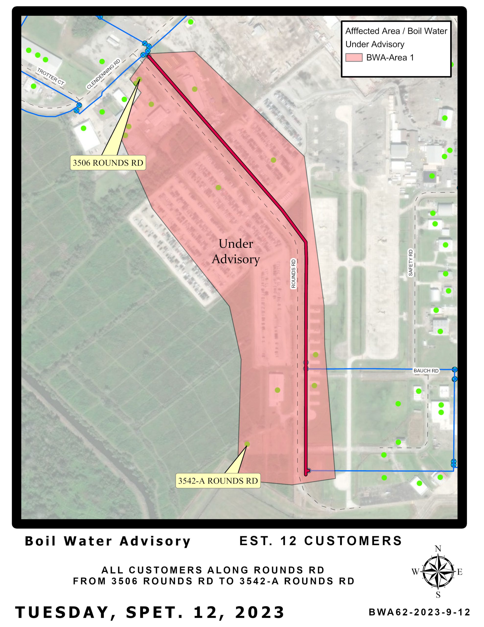 BOIL WATER ADVISORY ISSUED – All Customers Along Rounds Rd from 3506 to ...