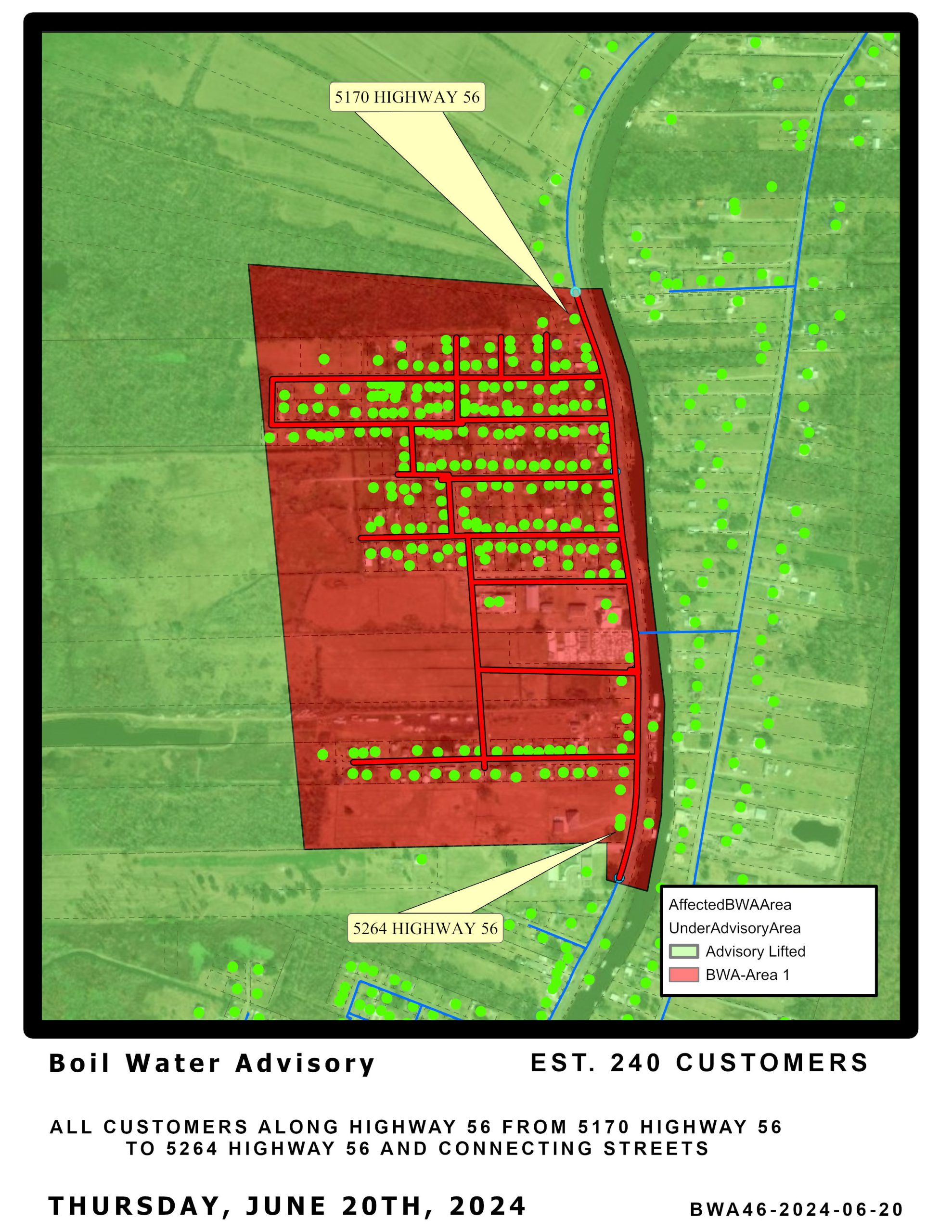 BOIL WATER ADVISORY ISSUED – ALL CUSTOMERS ALONG HIGHWAY 56, From 5170 ...