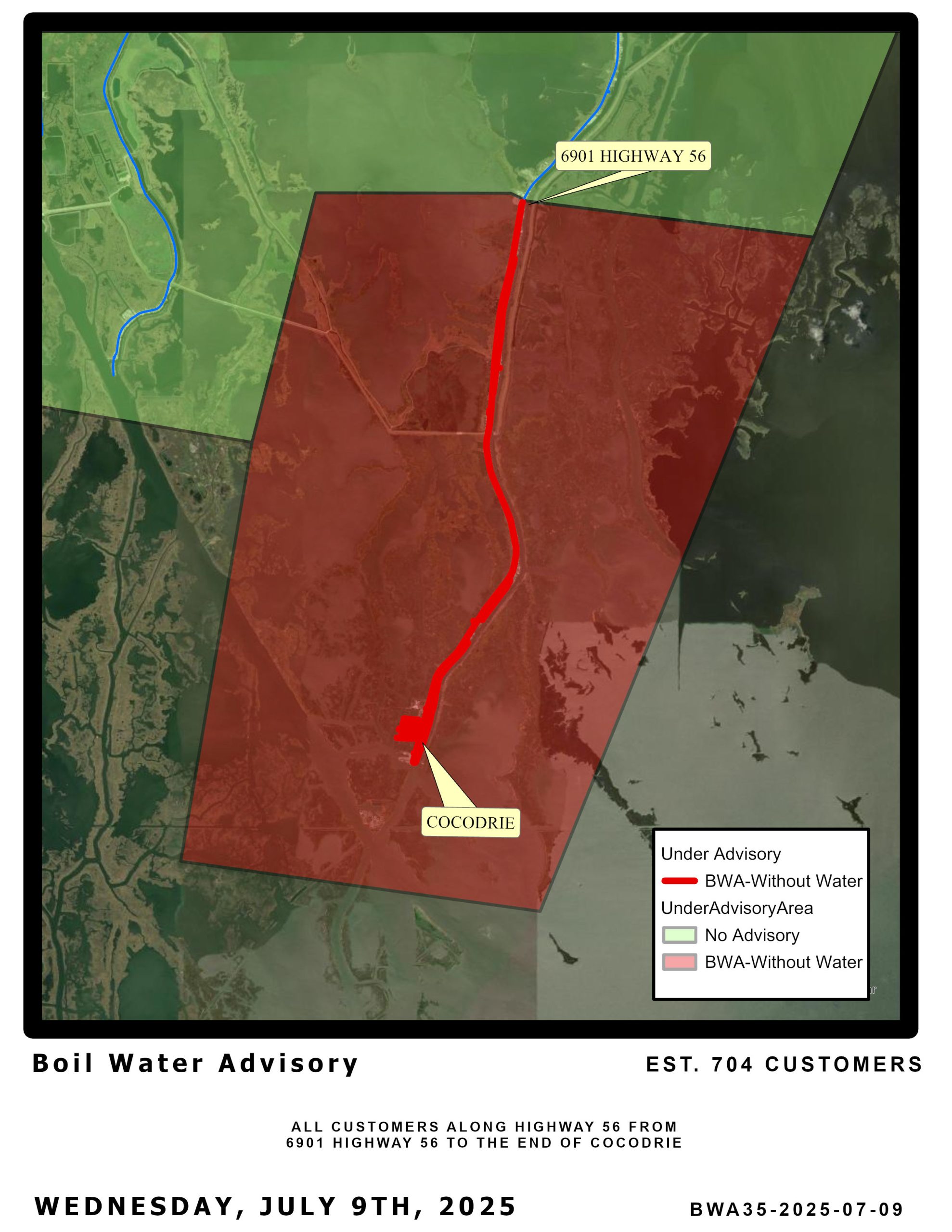 BOIL WATER ADVISORY ISSUED – All Customers Along Highway 56 from 6901 ...