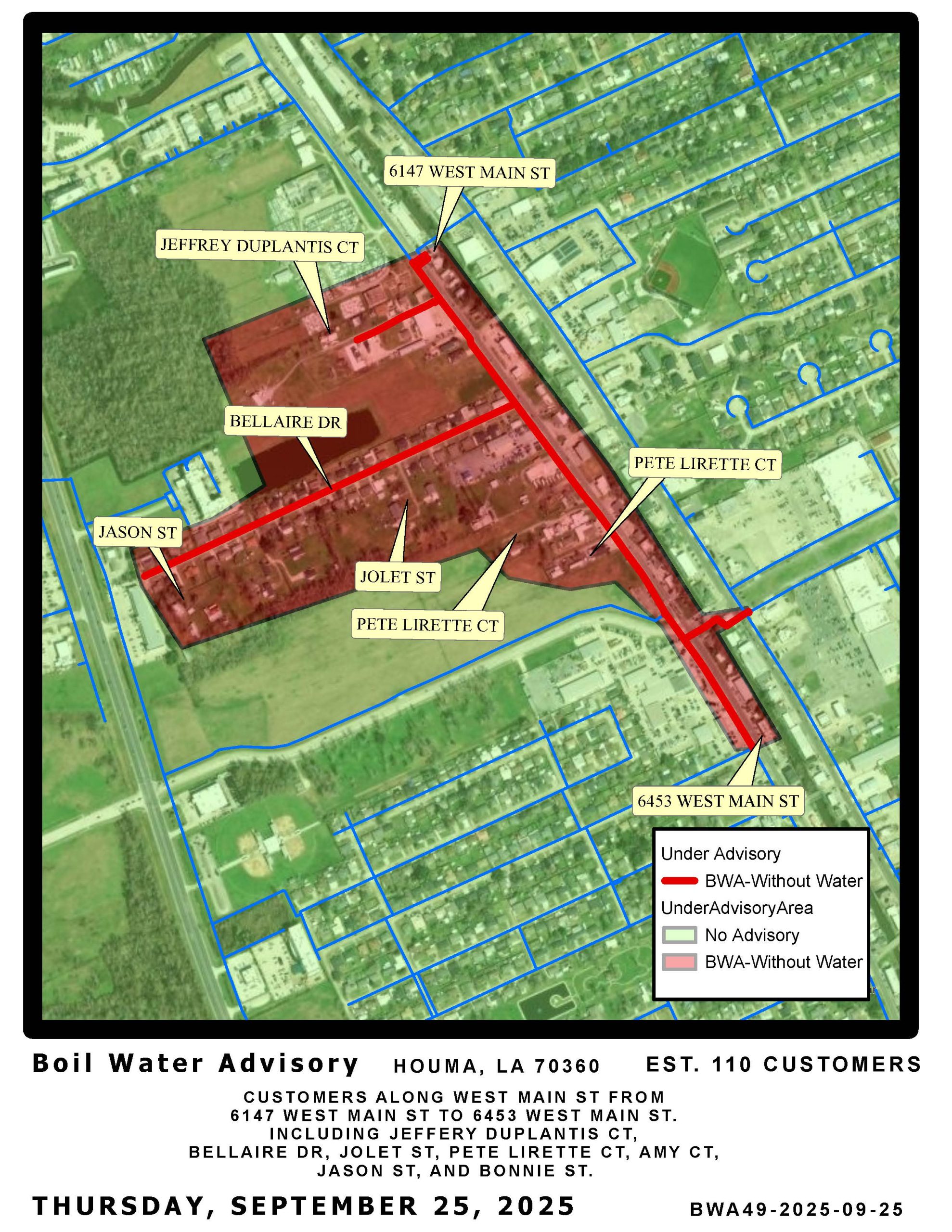 BOIL WATER ADVISORY ISSUED – Customers along West Main St from 6147 ...